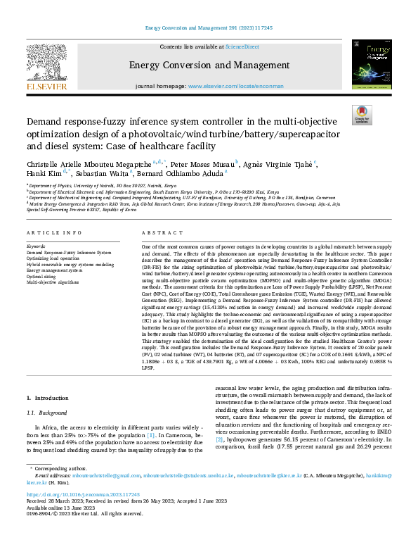 Pdf Demand Response Fuzzy Inference System Controller In The Multi Objective Optimization
