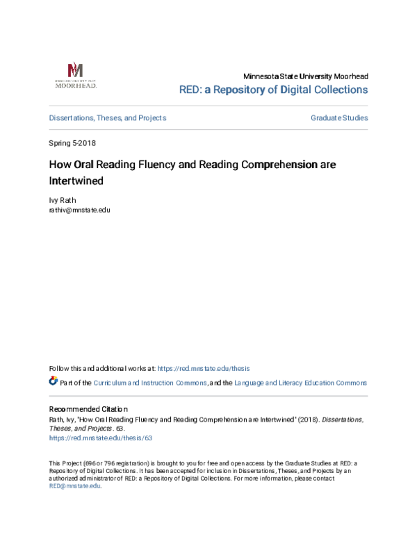 (PDF) How Oral Reading Fluency and Reading Comprehension are Intertwined