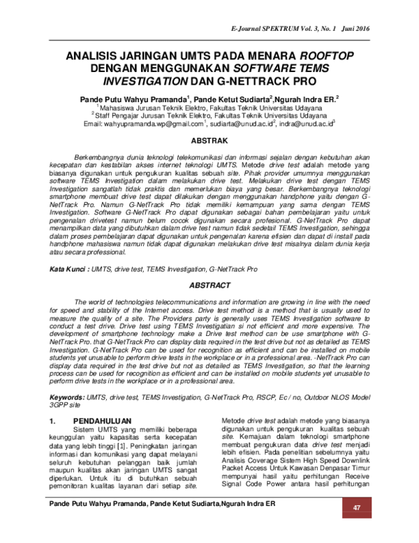 (PDF) Analisis Jaringan Umts Pada Menara Rooftop Dengan Menggunakan ...