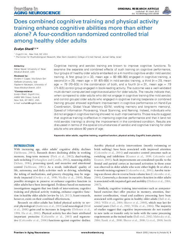 (PDF) Does combined cognitive training and physical activity training enhance cognitive ...