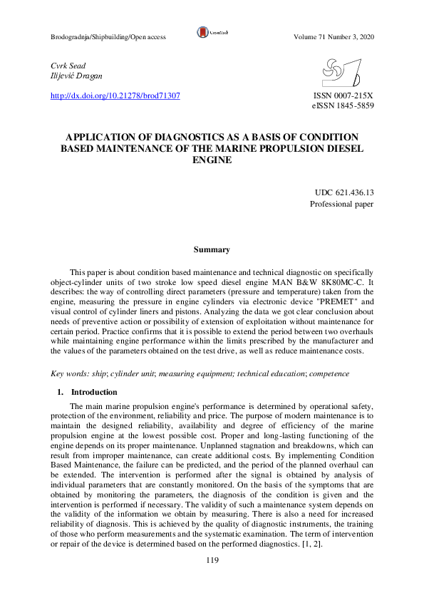 (PDF) Application of Diagnostics as a Basis of Condition Based ...