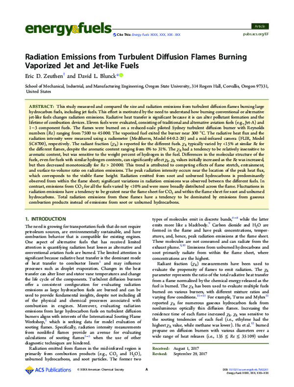(PDF) Radiation Emissions from Turbulent Diffusion Flames Burning ...