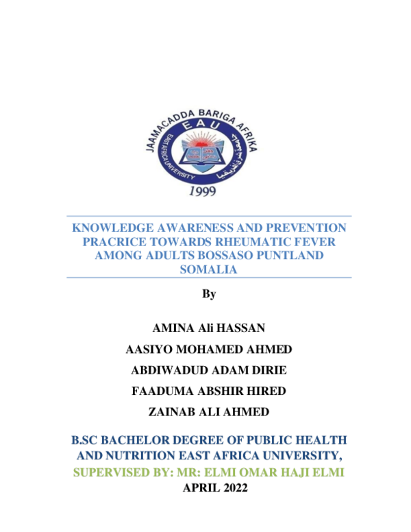 (PDF) KNOWLEDGE AWARENESS AND PREVENTION PRACRICE TOWARDS RHEUMATIC ...