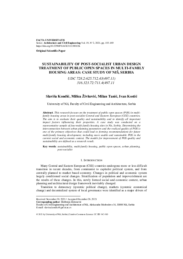 (PDF) Sustainability of post-socialist urban design treatment of public ...