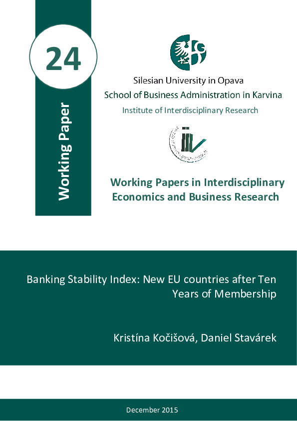 (PDF) Banking Stability Index in New EU Countries: A Decadal Review