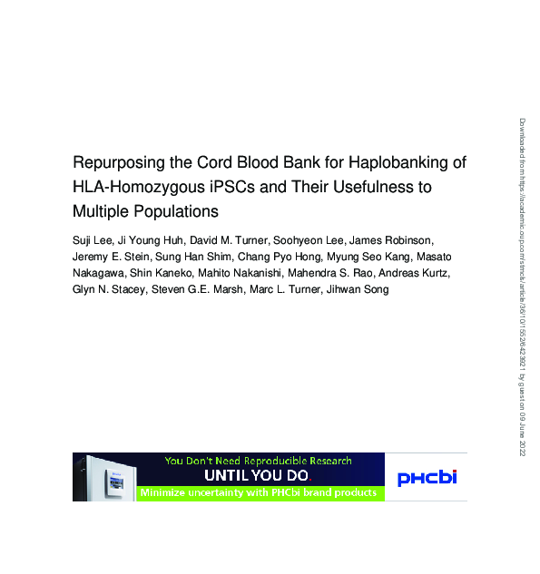 (PDF) Repurposing the Cord Blood Bank for Haplobanking of HLA ...