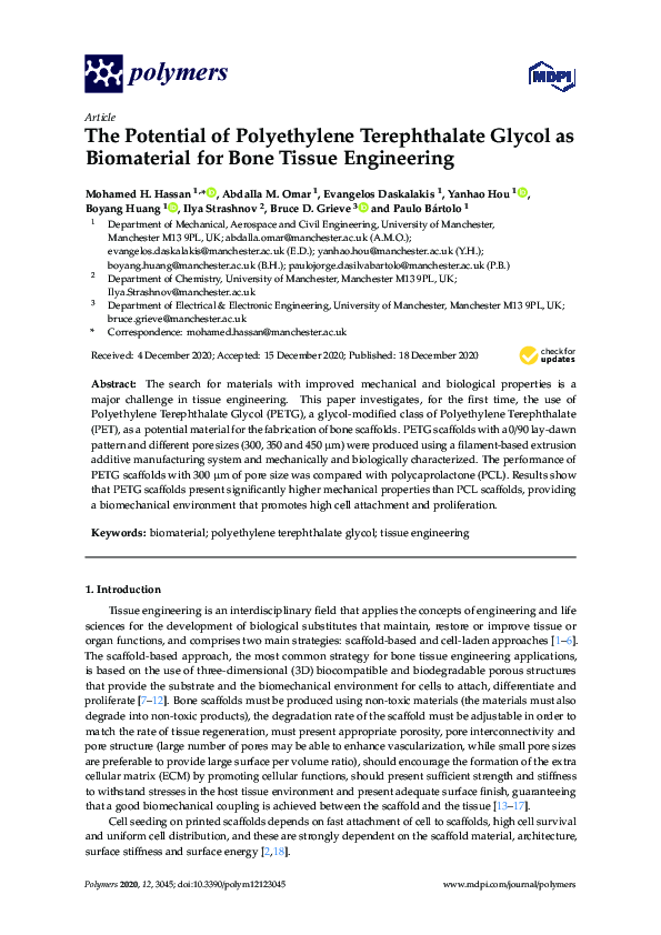 (PDF) The Potential of Polyethylene Terephthalate Glycol as Biomaterial ...