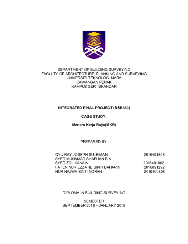 (PDF) Menara Kerja Raya (MKR) / Qyu Ray Joseph Suleiman ... [et al.]