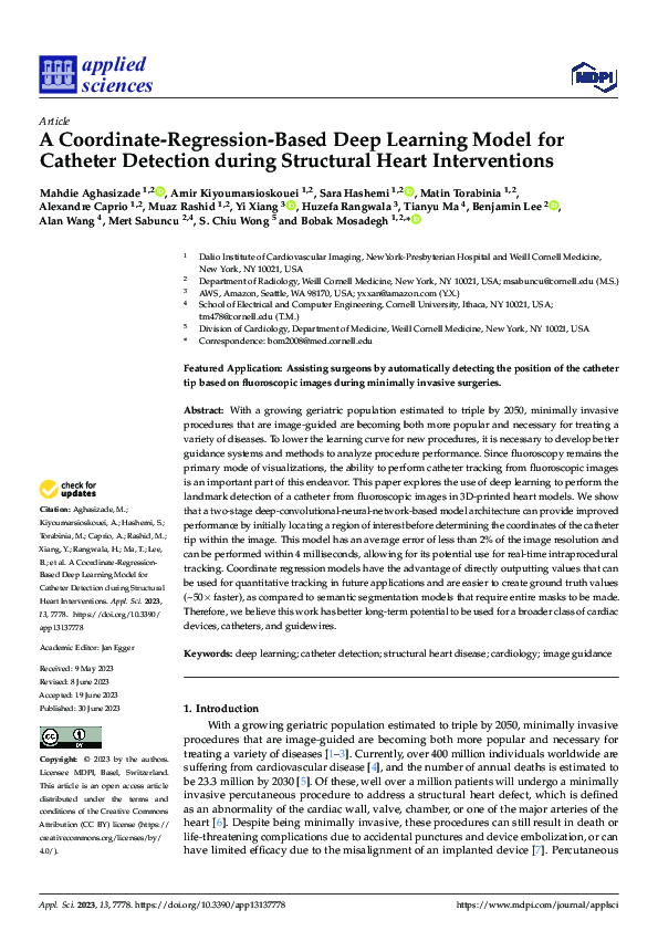 Pdf A Coordinate Regression Based Deep Learning Model For Catheter Detection During Structural