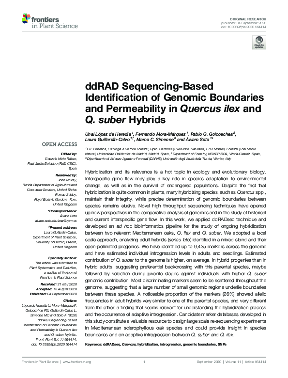 (PDF) ddRAD Sequencing-Based Identification of Genomic Boundaries and ...