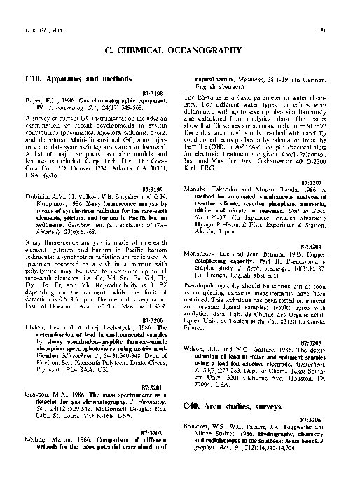 (PDF) Chemical Oceanography Apparatus and methods