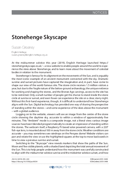 (PDF) Stonehenge Skyscape | Susan Greaney - Academia.edu