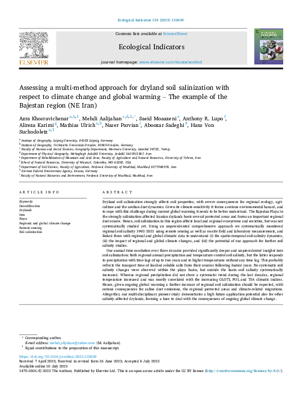 (PDF) Assessing a multi-method approach for dryland soil salinization ...