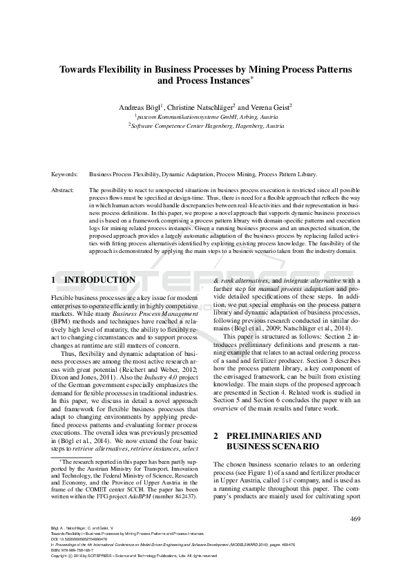 (PDF) Towards Flexibility in Business Processes by Mining Process Patterns and Process Instances