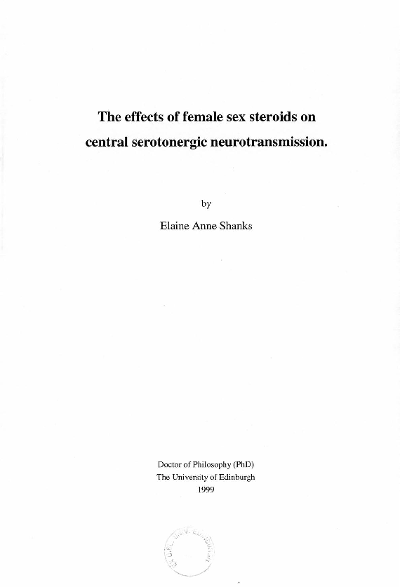 Pdf The Effects Of Female Sex Steroids On Central Serotonergic