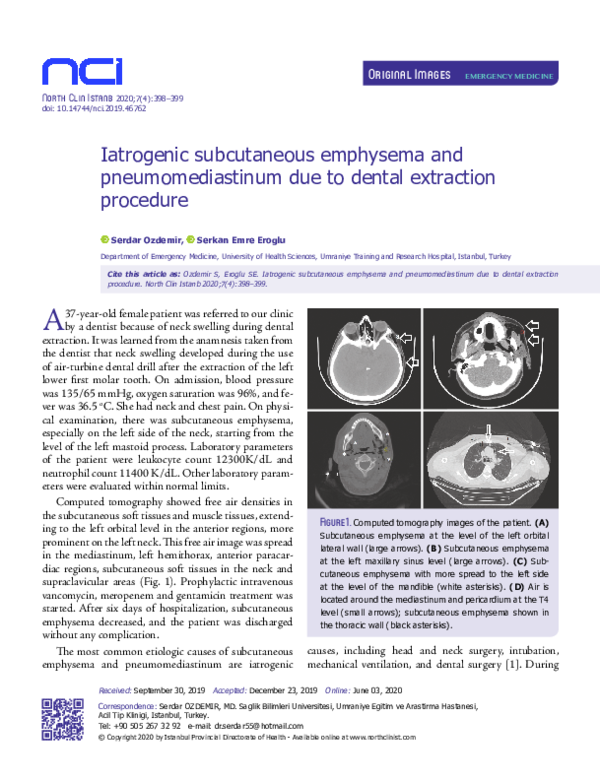 (PDF) Iatrogenic subcutaneous emphysema and pneumomediastinum due to ...