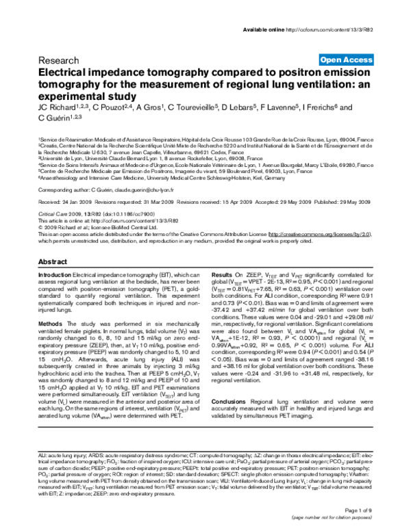 (PDF) Electrical impedance tomography compared to positron emission tomography for the ...