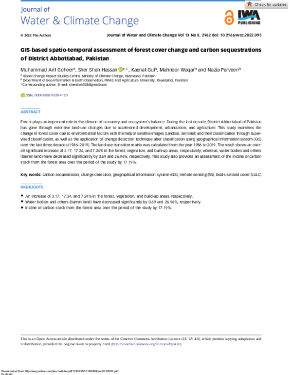(PDF) GIS-based spatio-temporal assessment of forest cover change and ...