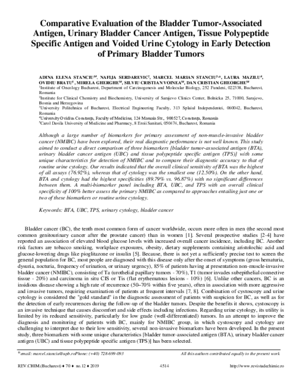 (PDF) Comparative Evaluation of the Bladder Tumor-Associated Antigen ...