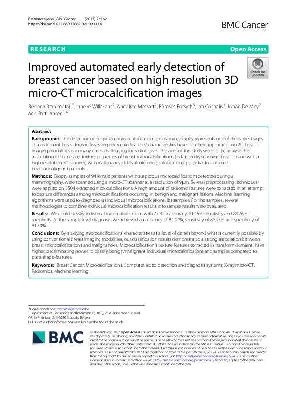 (PDF) Improved automated early detection of breast cancer based on high ...