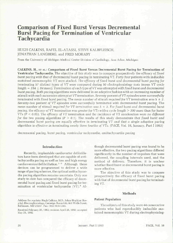 (PDF) Comparison of Fixed Burst Versus Decremental Burst Pacing for ...