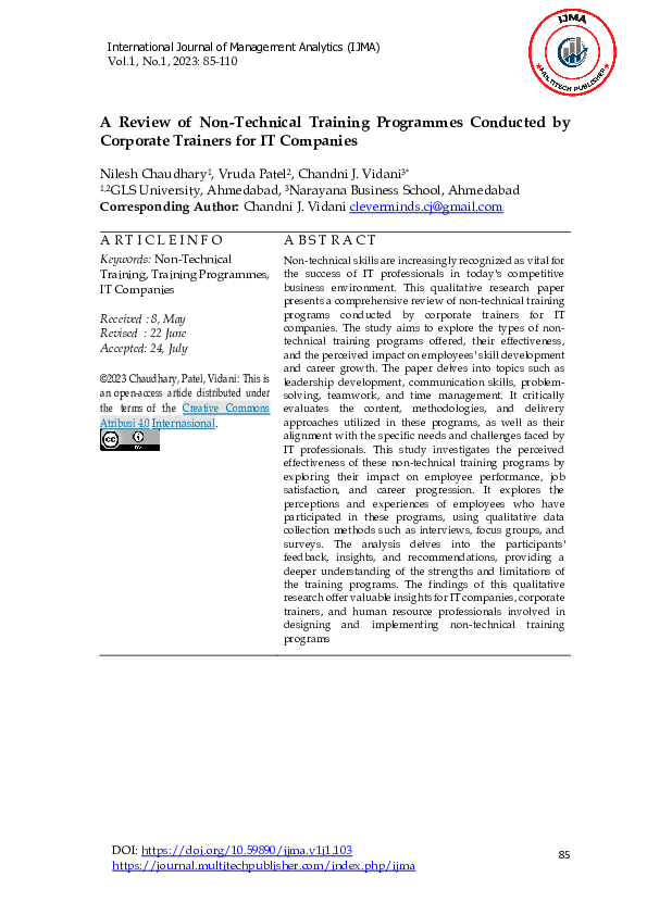 (PDF) A Review of Non-Technical Training Programmes Conducted by ...