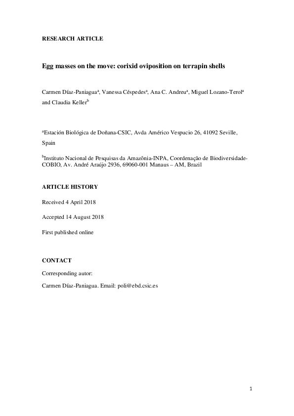 (PDF) Egg masses on the move: corixid oviposition on terrapin shells
