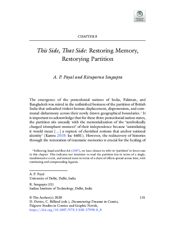 Pdf This Side That Side Restoring Memory Restorying Partition