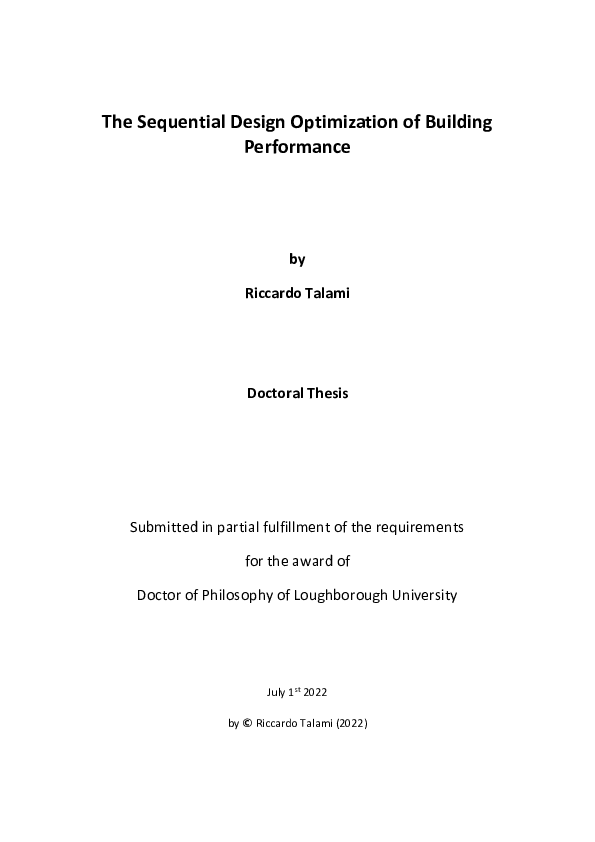 (PDF) The Sequential Design Optimization of Building Performance | Riccardo Talami - Academia.edu