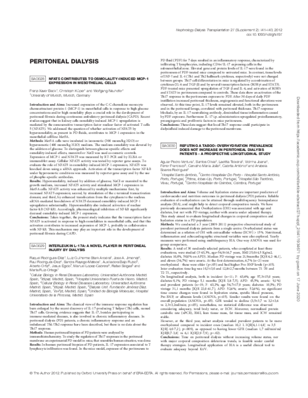 (PDF) Peritoneal dialysis