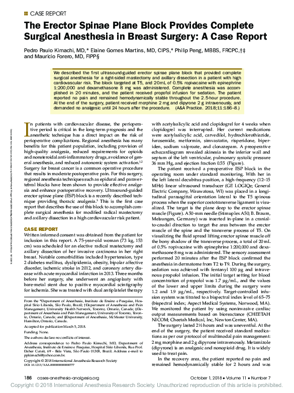 (PDF) The Erector Spinae Plane Block Provides Complete Surgical ...