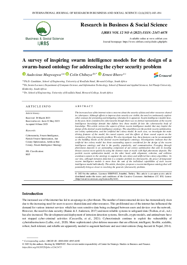(PDF) A survey of inspiring swarm intelligence models for the design of a swarm-based ontology ...