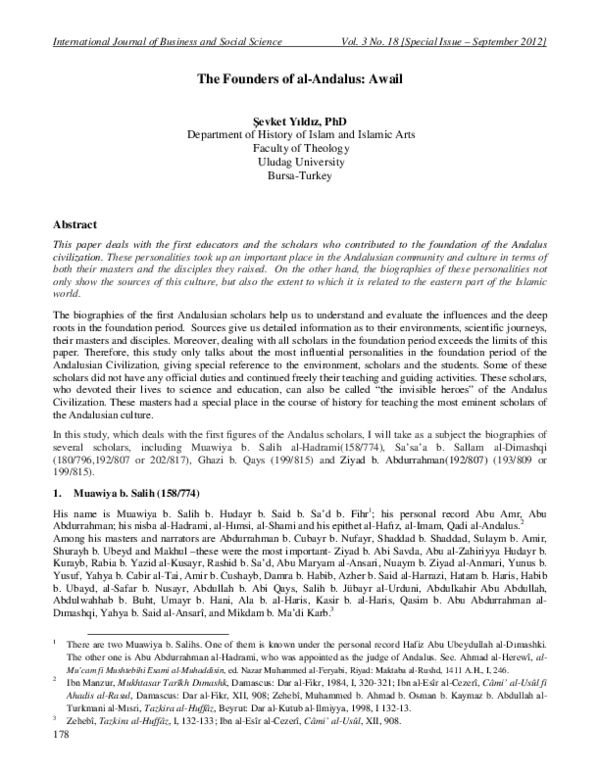 (PDF) The Founders of al-Andalus: Awail