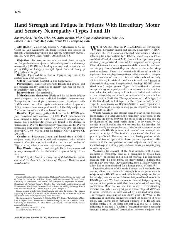 (PDF) Hand strength and fatigue in patients with hereditary motor and ...