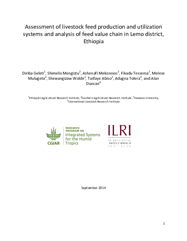 (PDF) Assessment of livestock feed production and utilization systems ...