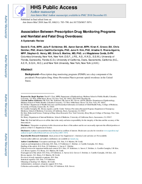 (PDF) Association Between Prescription Drug Monitoring Programs and ...