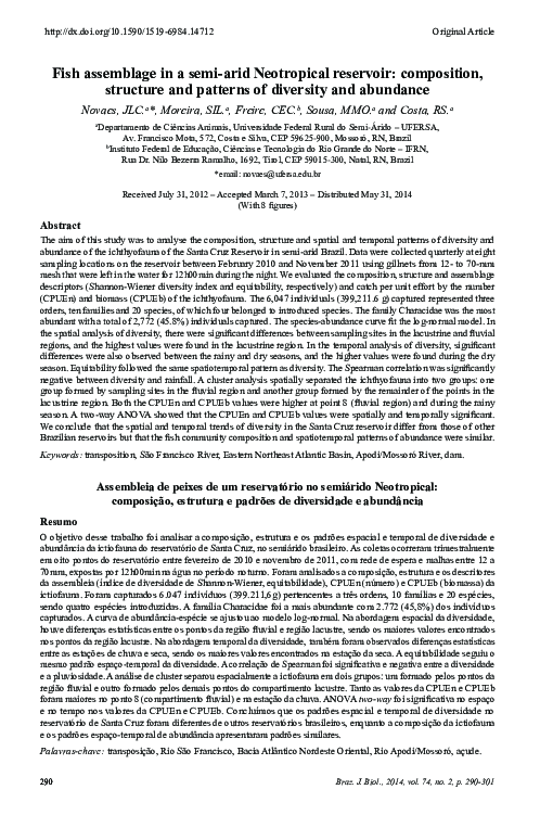 (PDF) Fish assemblage in a semi-arid Neotropical reservoir: composition ...