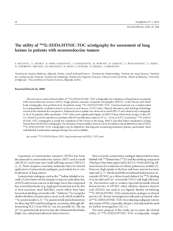 (PDF) The utility of 99mTc-EDDA/HYNIC-TOC scintigraphy for assessment ...