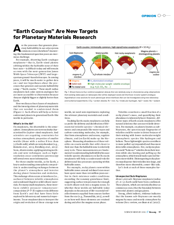 (PDF) “Earth Cousins” Are New Targets for Planetary Materials Research ...