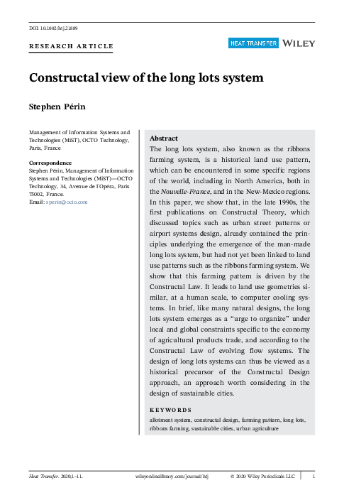 (PDF) Constructal view of the long lots system | Stephen Perin - Academia.edu
