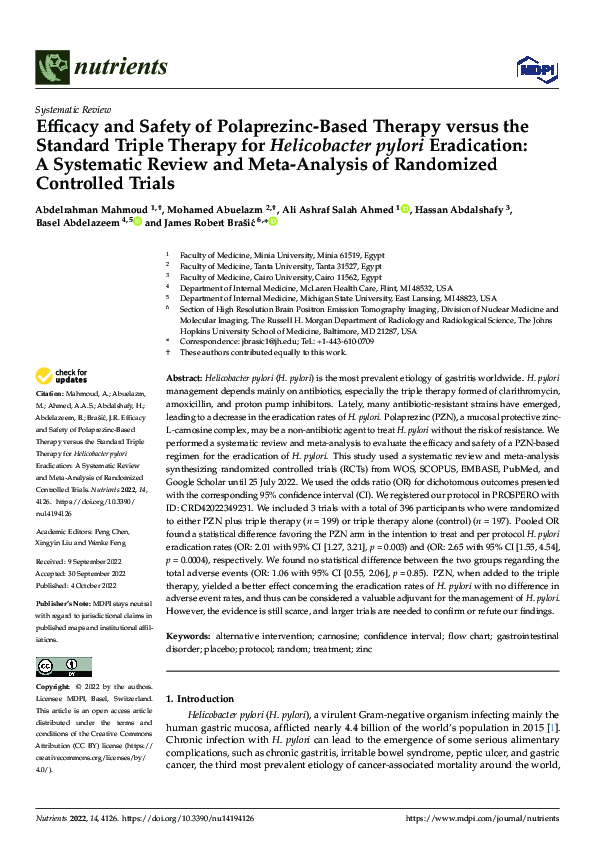 (PDF) Efficacy and Safety of Polaprezinc-Based Therapy versus the Standard Triple Therapy for ...