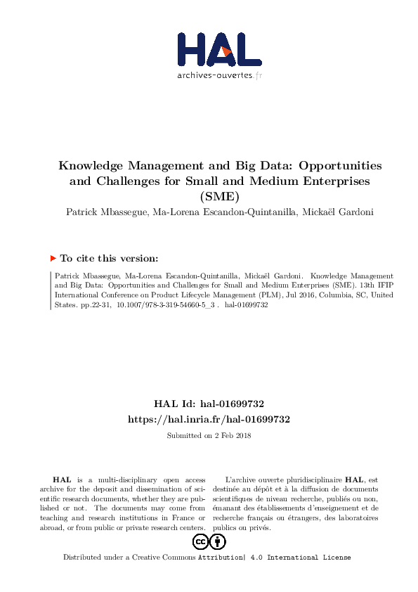 (PDF) Knowledge Management and Big Data: Opportunities and Challenges ...
