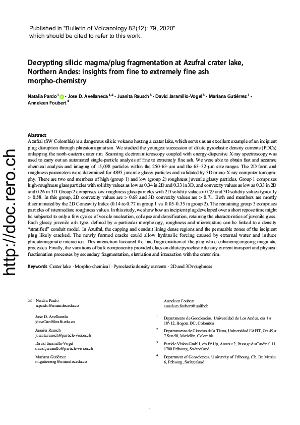 (PDF) Decrypting silicic magma/plug fragmentation at Azufral crater ...