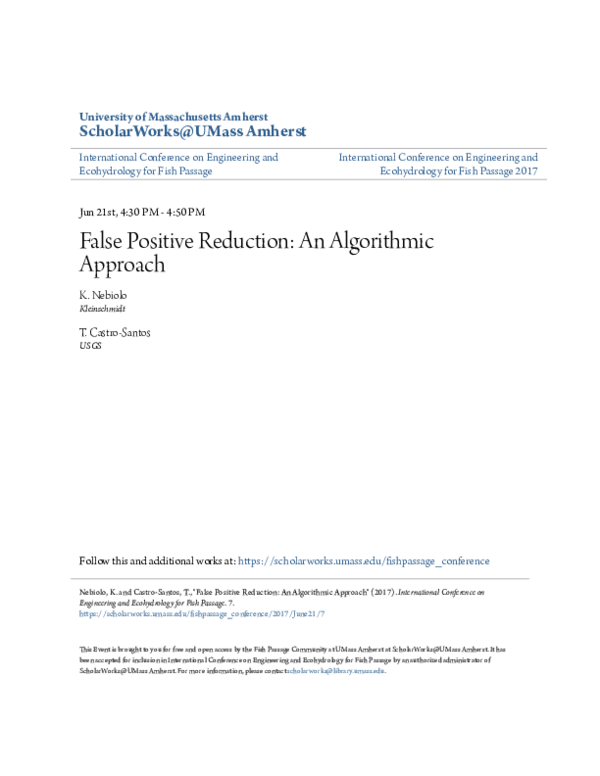(PDF) False Positive Reduction: An Algorithmic Approach