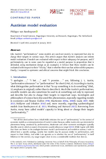 (PDF) Austinian model evaluation