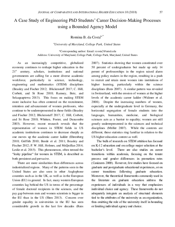 (PDF) A Case Study of Engineering PhD Students’ Career Decision-Making ...
