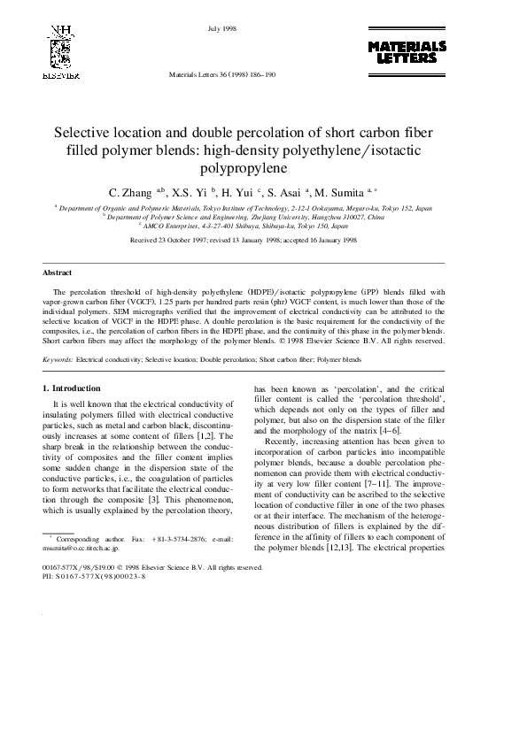 (PDF) Selective location and double percolation of short carbon fiber ...