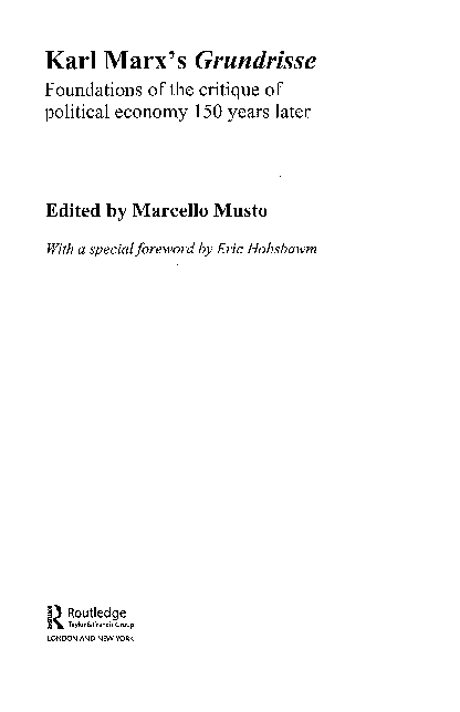 (PDF) Karl Marx's Grundrisse: Foundations of the Critique of Political ...