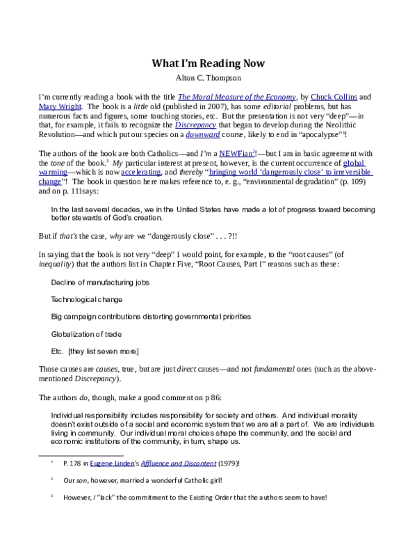 (PDF) What I'm Reading Now