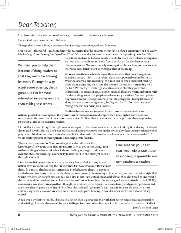 (PDF) Office Hours: The Dear Teacher Letters | Sarah J . Donovan ...